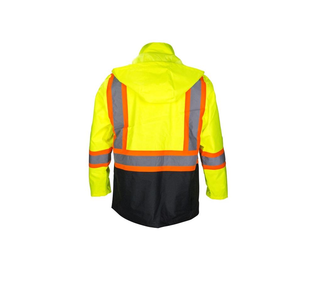 SAS Safety Corp Class 2 Yellow High-Visibility Safety Rain Jacket – Wa